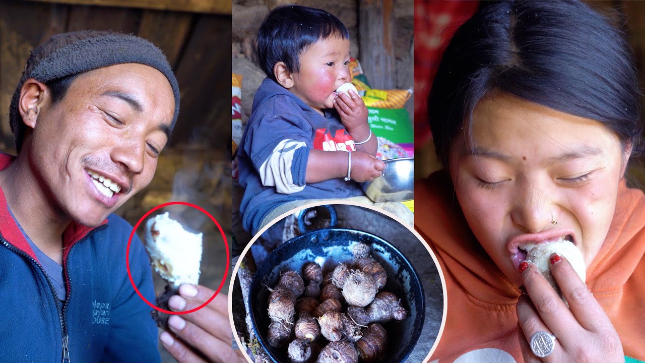 taro roots cooking and having with family @manjitacooking - YouTube