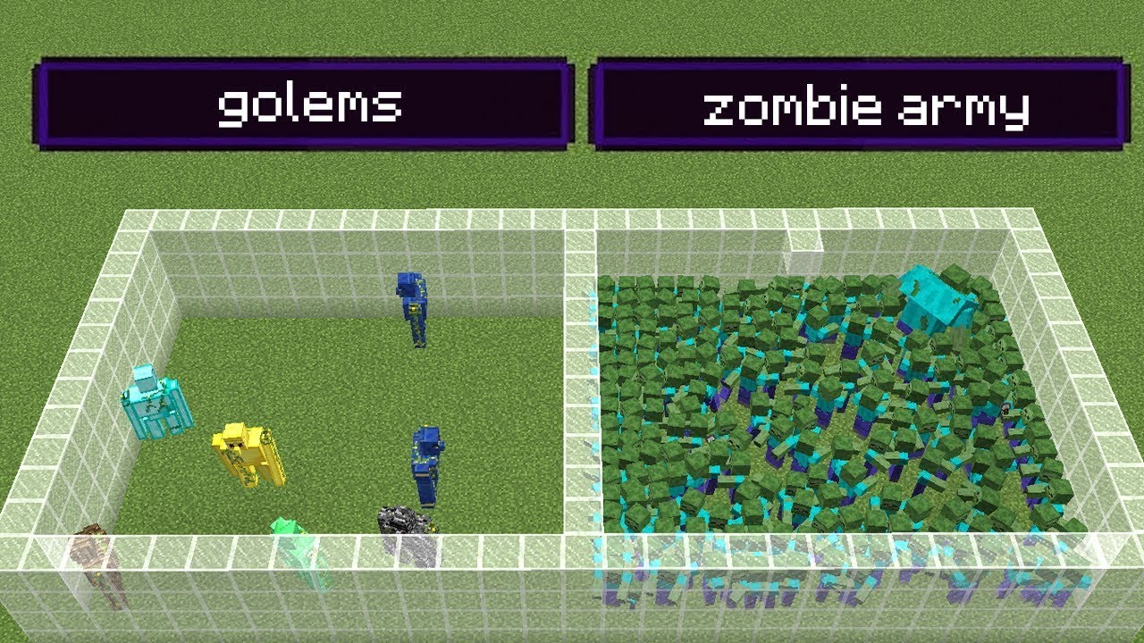 all golems vs 1000 zombies #232 - YouTube