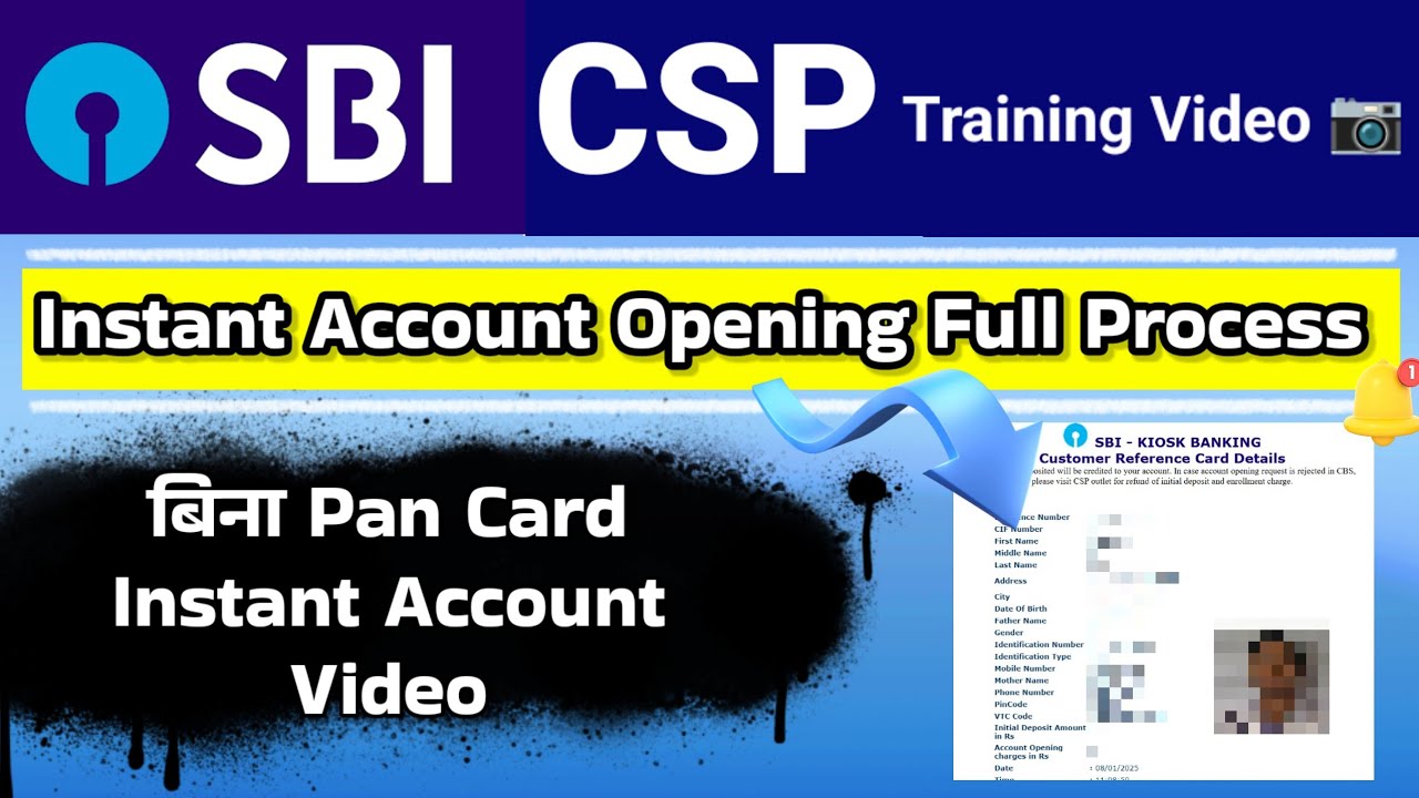 Sbi Csp Instant Account Without Pan Full Video|| Sbi Csp New Update 2025 - YouTube