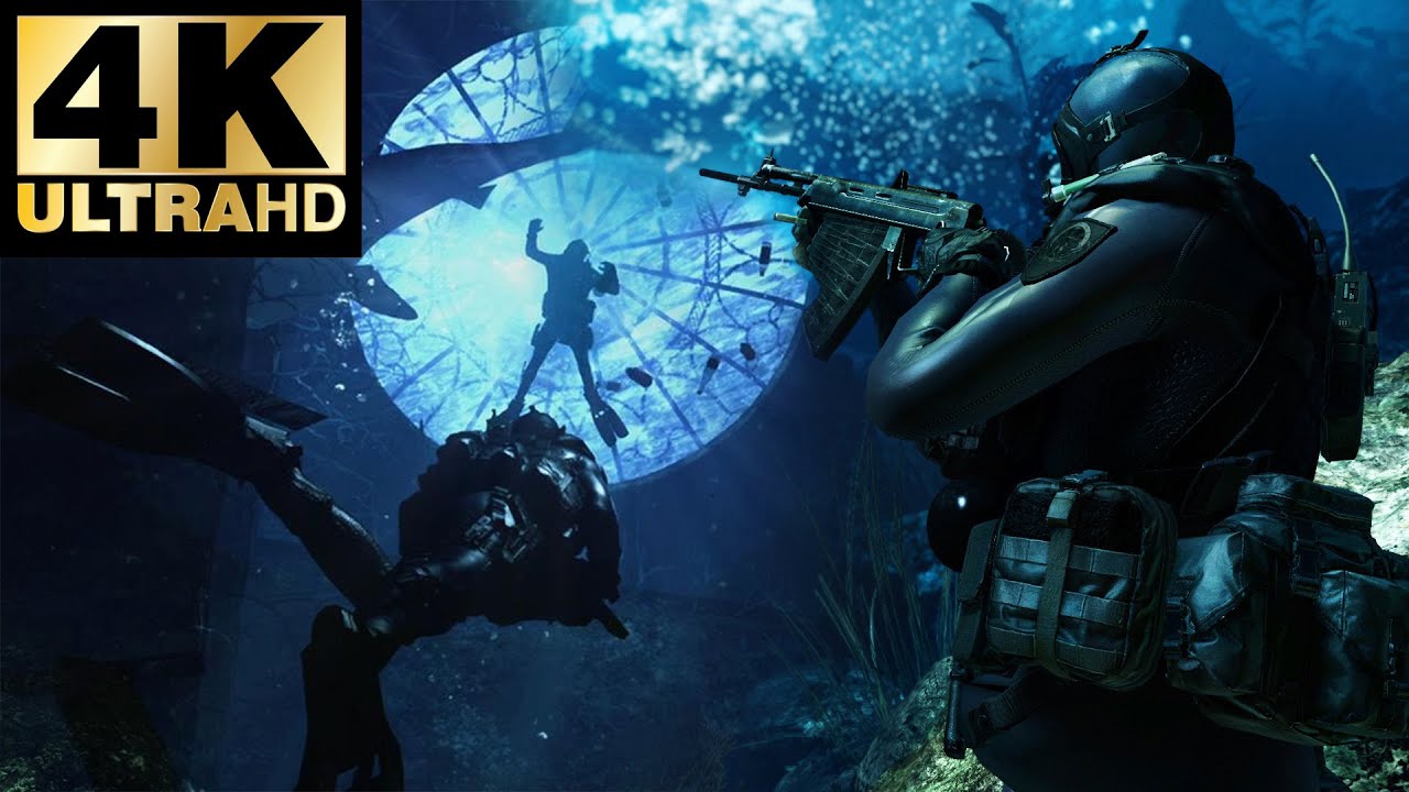 [4k60fps] Call of Duty Modern Warfare 2 Remastered Navy SEAL Underwater ...