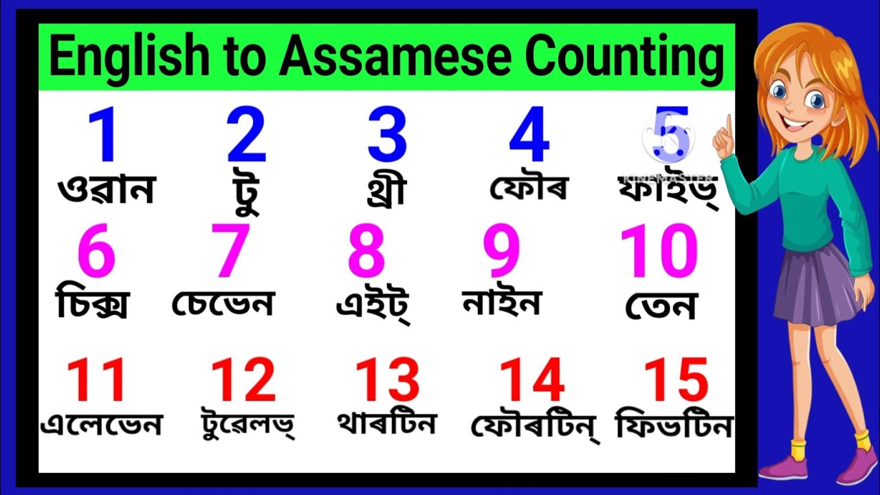 English to Assamese Counting।। 12345678910 Counting।।1ওৱান 2টু 3থ্ৰী ...