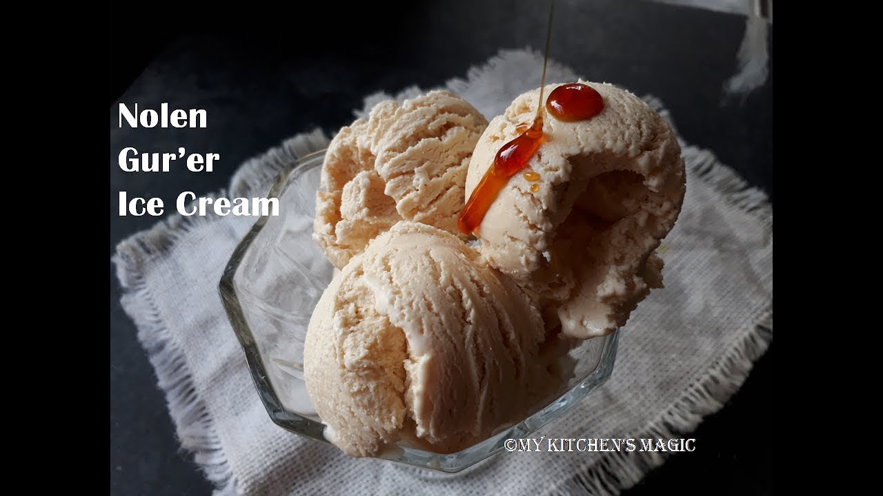 Nolen Gur'er Ice Cream with Only 2 Ingredients|| Date Palm Jaggery Ice ...