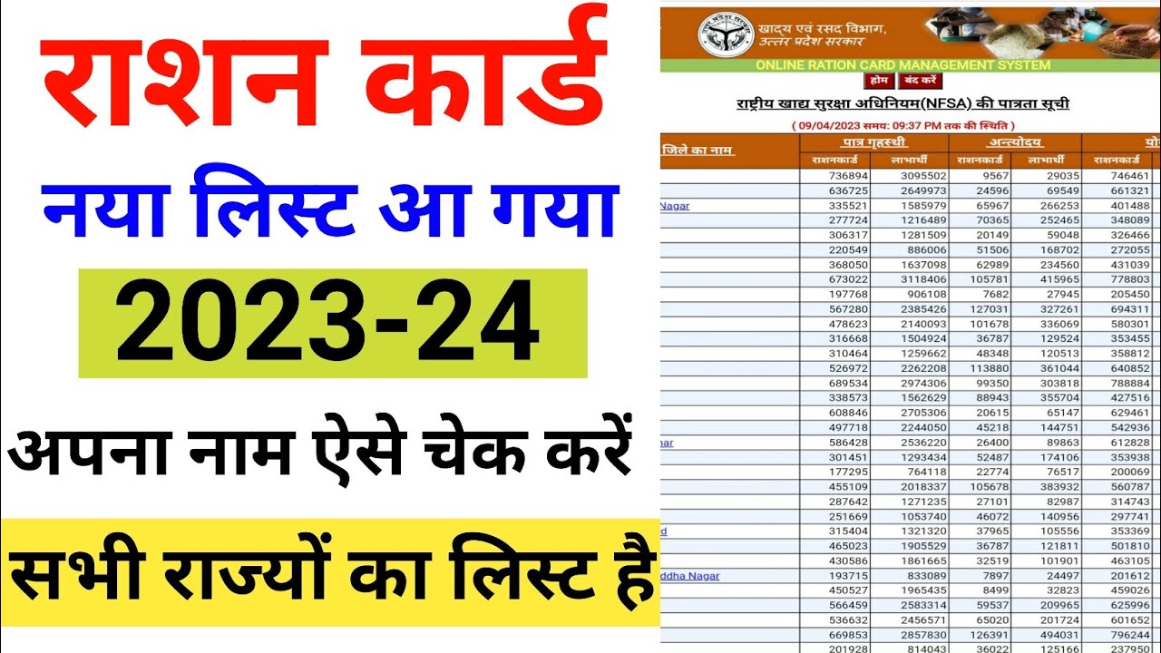 New Ration Card List 2023 Check Yoru Name || All State new ration card ...