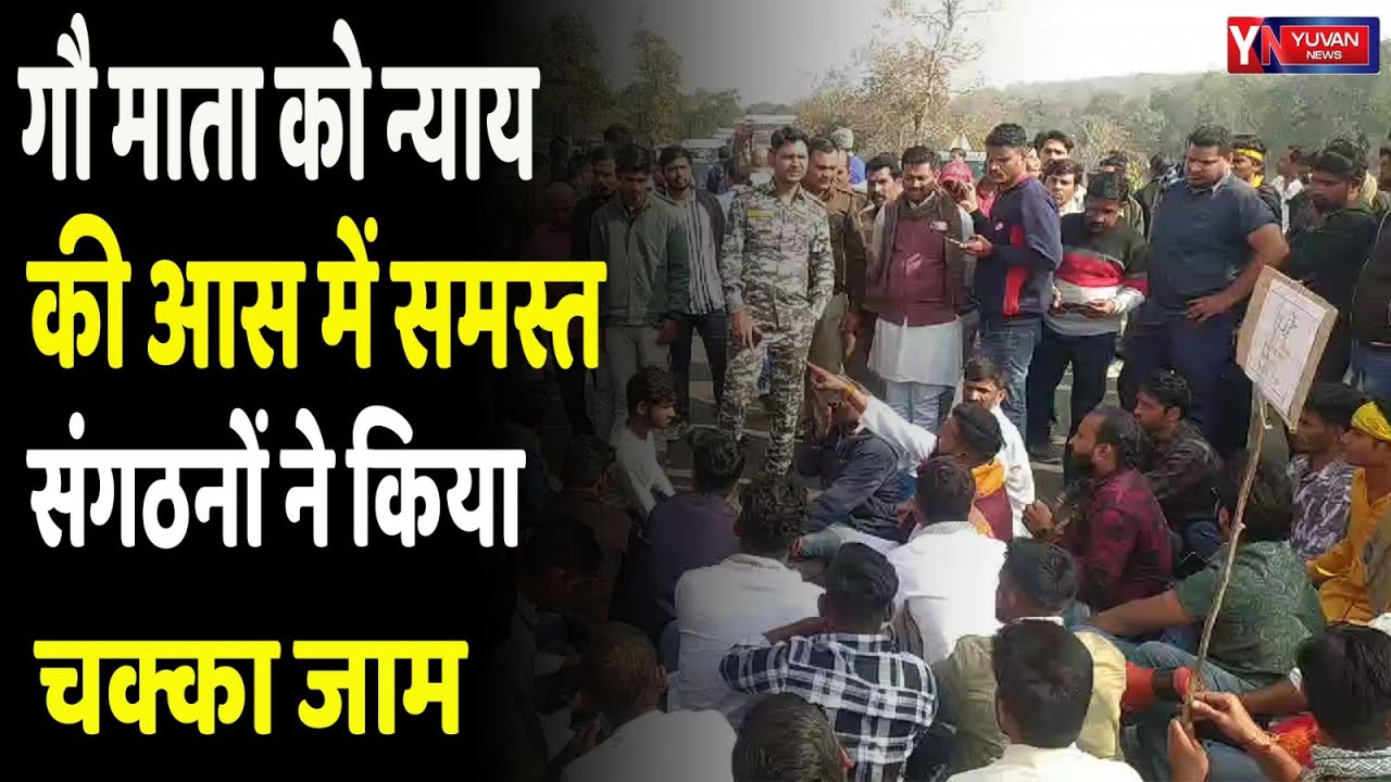 गौ माता को न्याय की आस में समस्त संगठनों ने किया चक्का जाम YUVAN NEWS ...