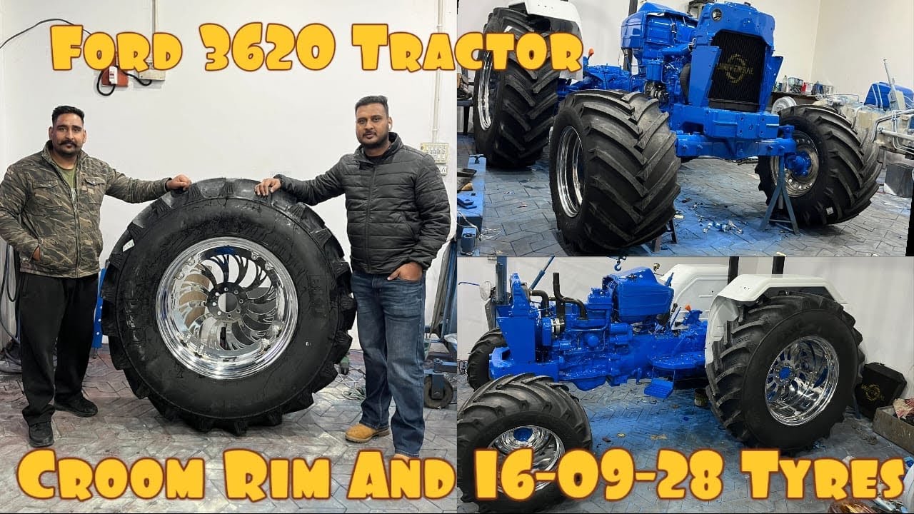 Tractor Fat Tyres and Croom Rims Fitting Start | Ford 3620 modify ...
