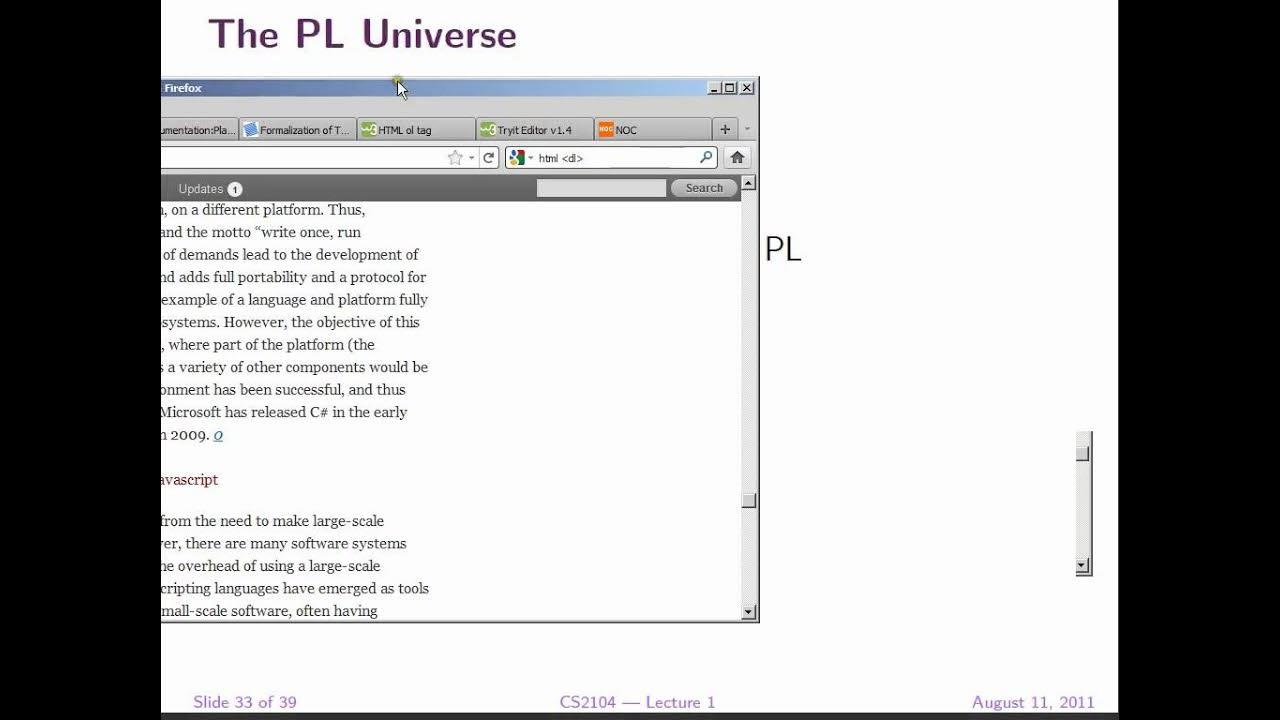 NUS CS2104 Programming Languages Lecture 1 part 2 C and Assembly Languages - YouTube
