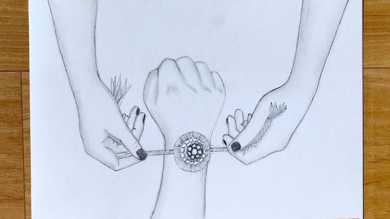 How to draw रक्षा बंधन sketch step by step. Pencil sketch | Raksha ...