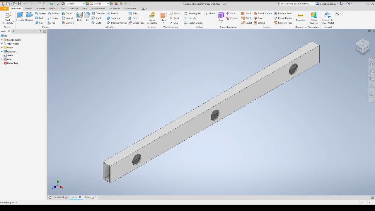 FRC chassis cad tutorial Part 2 - YouTube