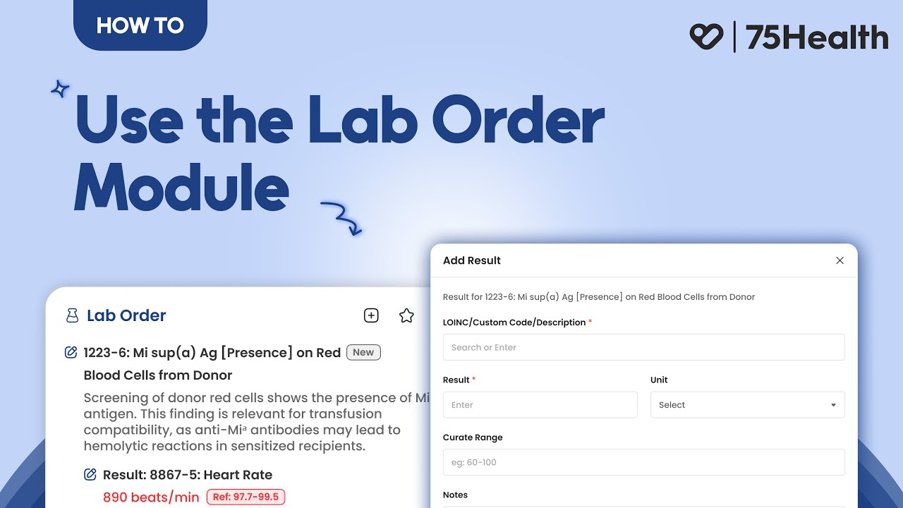 How to the Use Lab Order Module | 75Health EHR - YouTube