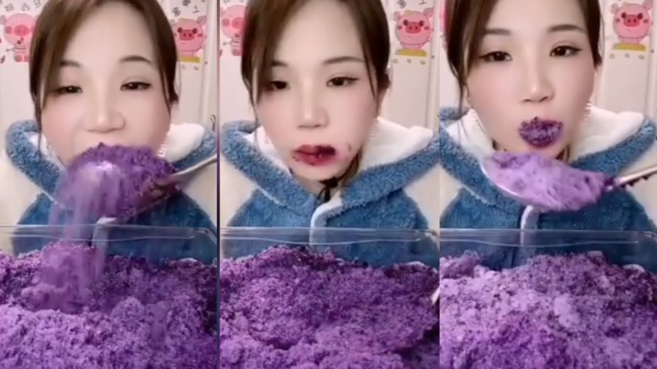 ASMR | PURPLE BIG BITES CRUNCHY | - YouTube