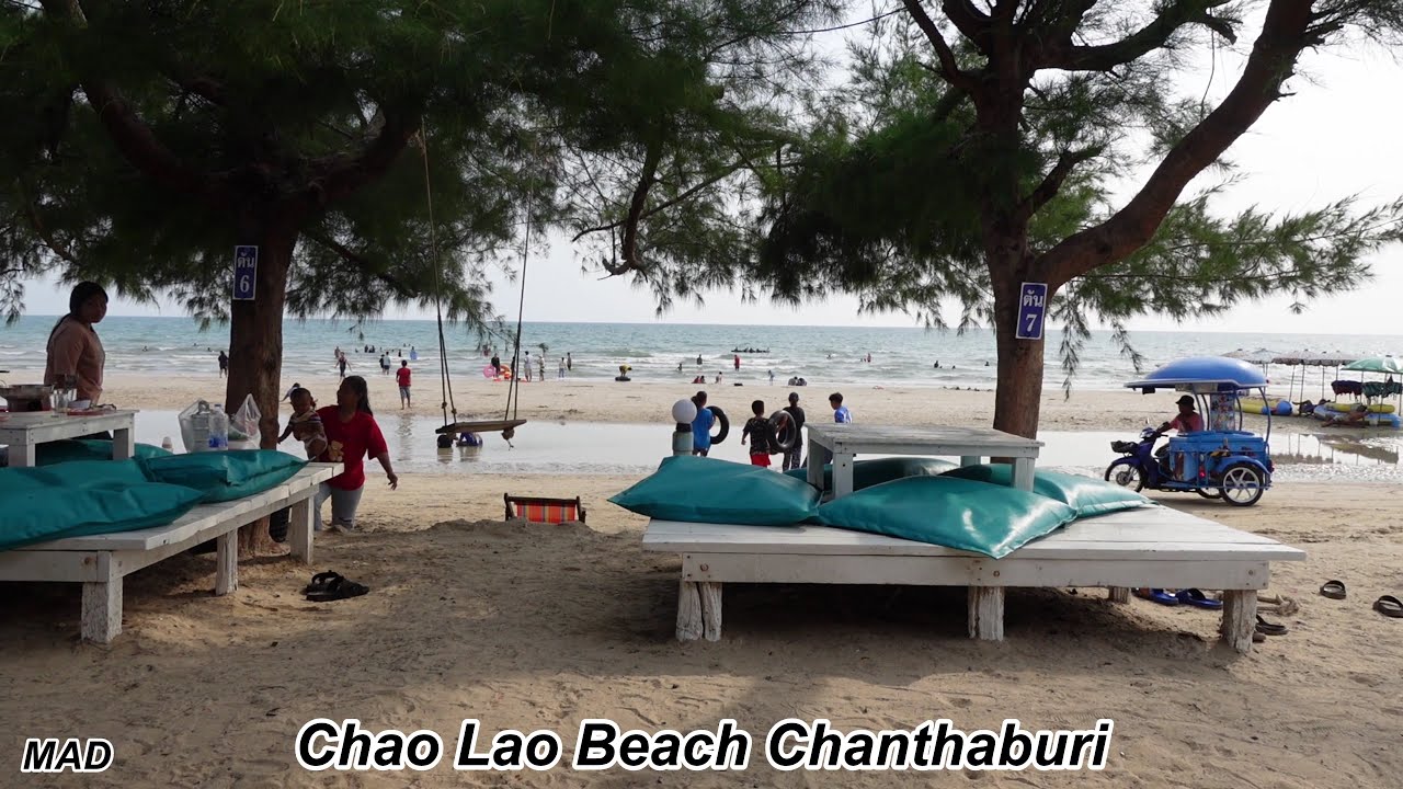 Eating Dried Squid on The Beach, Chao Lao Beach Chanthaburi Thailand ...