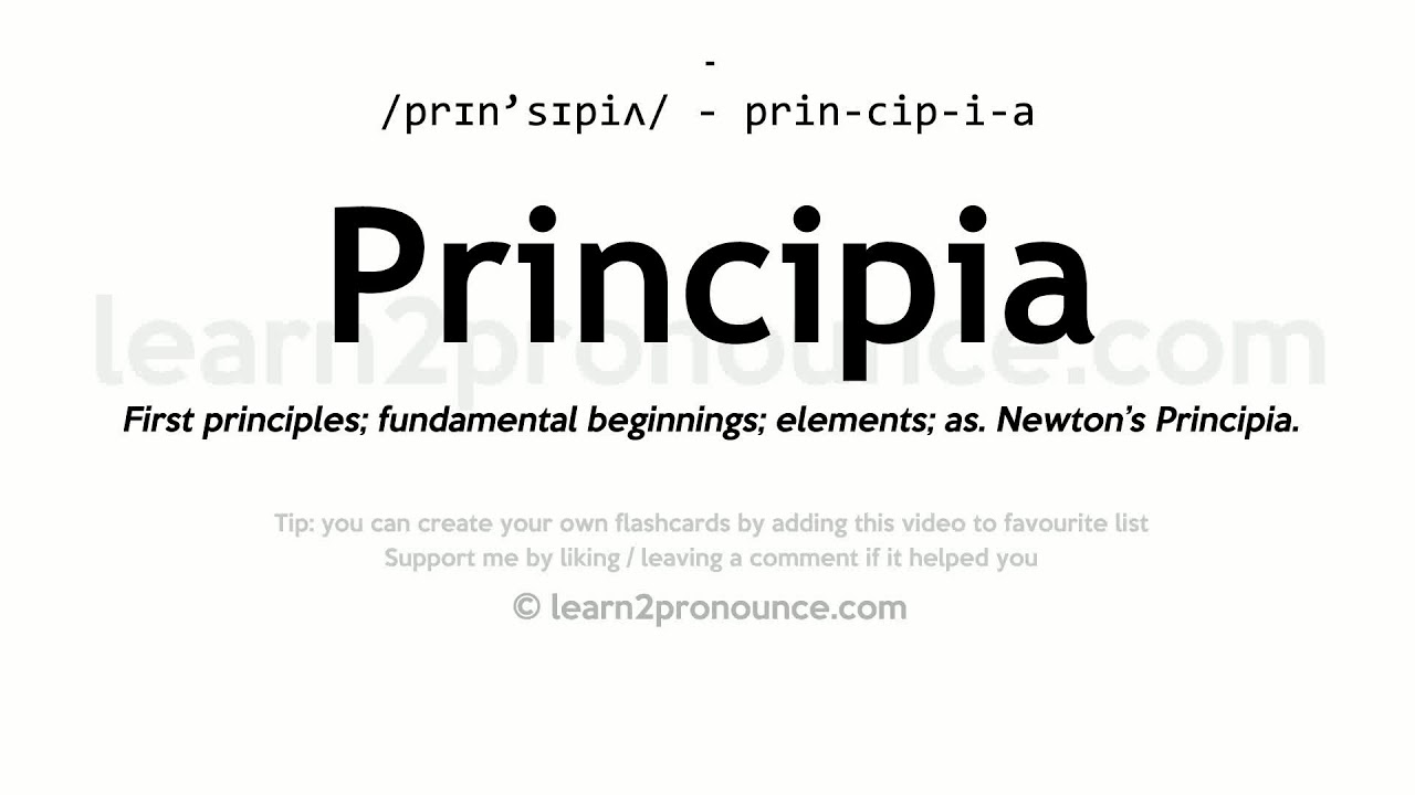 Pronunciation of Principia | Definition of Principia - YouTube