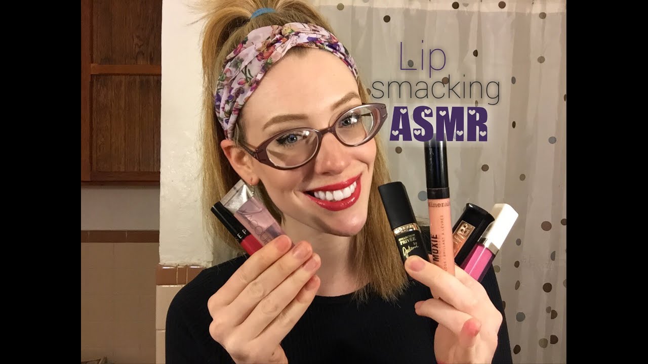 ASMR Trying On Lipsticks/Glosses (Lip Smacking, Mouth Sounds) - YouTube