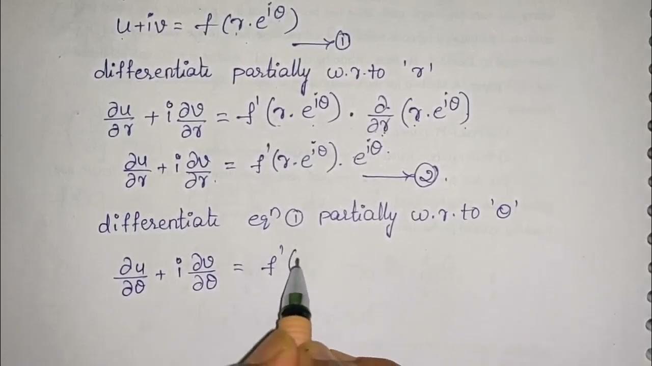 C-R equations in polor form & solved problems | functions of complex variables |engineering| M3 ...