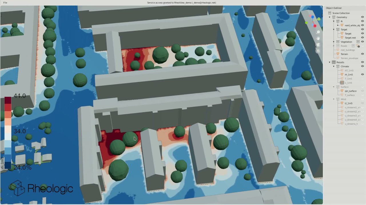 Interactive Urban Microclimate - solar, humidity, wind, apparent ...