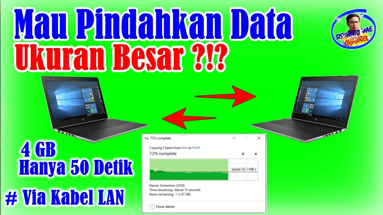 cara transfer file laptop ke laptop menggunakan kabel LAN - YouTube