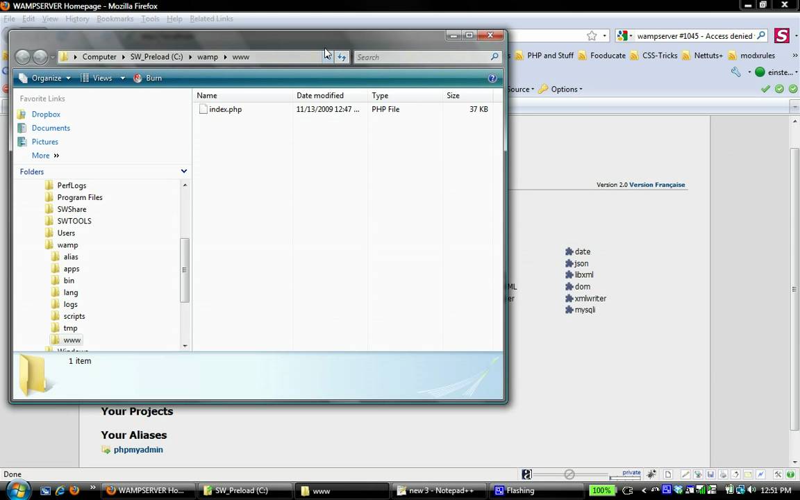 Creating Projects, Databases, and Users in Wampserver Part 1 of 2 - YouTube