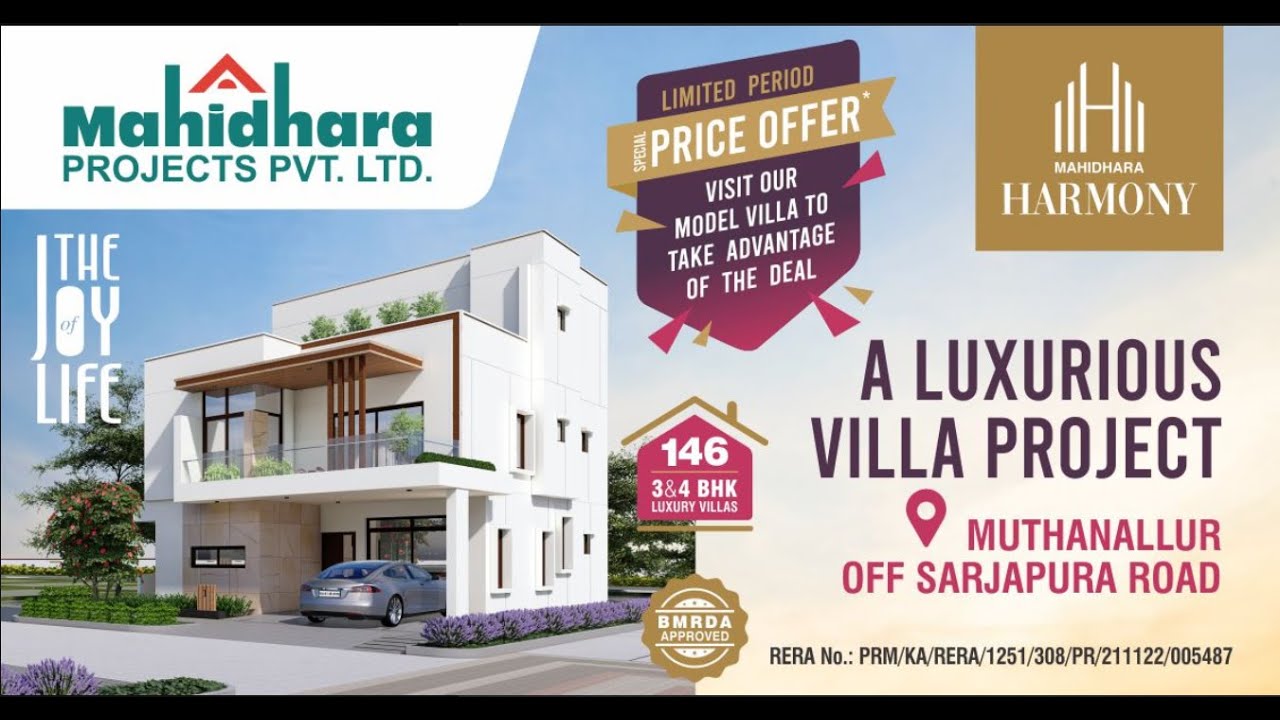 Mahidhara Harmony a Premium Villa Project Near Muthanallur, Sarjapura ...