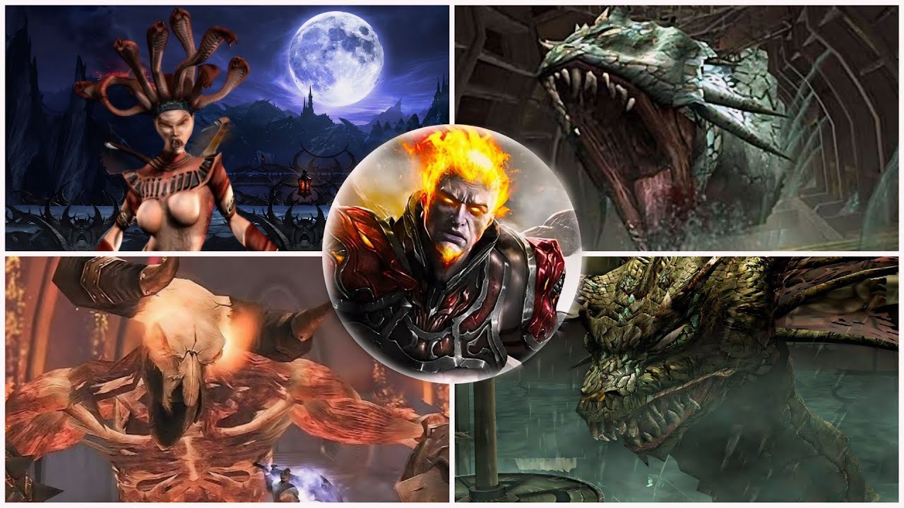 God Of War 1 - Kratos Vs All Bosses (Boss Fight) - Emulator Textures in ...