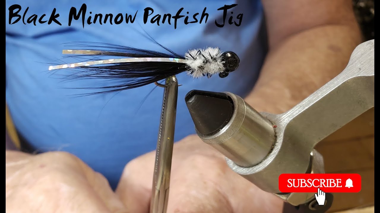 Tying A Black Minnow Panfish Jig - YouTube