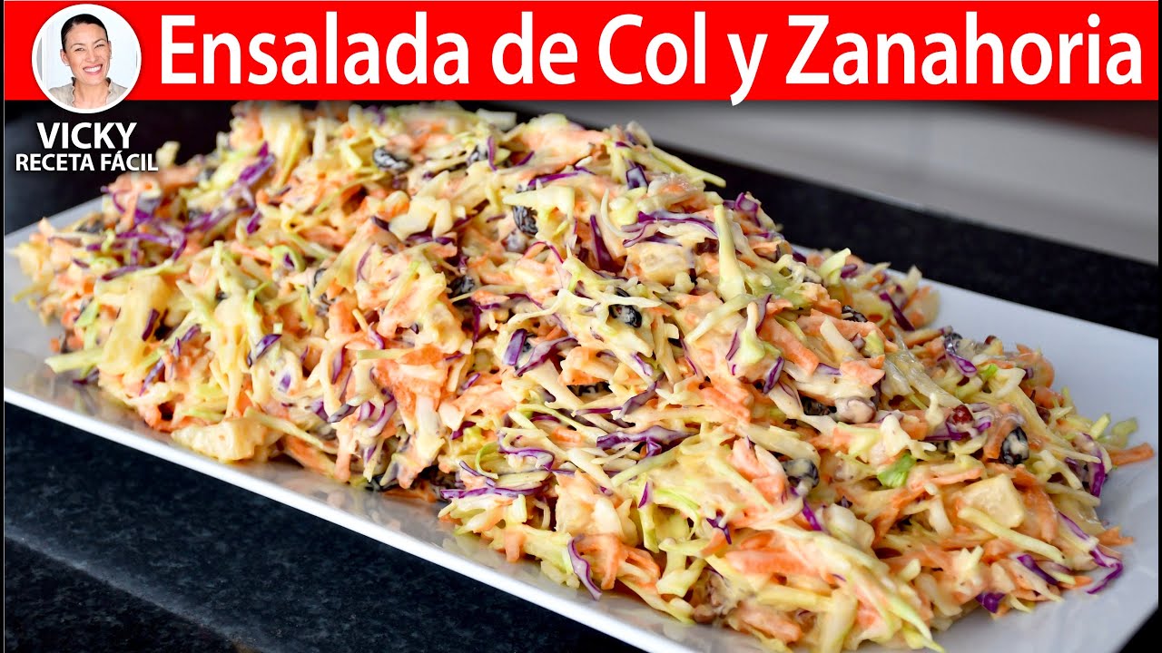 ENSALADA DE COL Y ZANAHORIA | Vicky Receta Facil - YouTube
