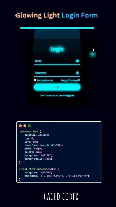 Glowing login using css #webdevelopment #css #css3 #webdesign #html - YouTube