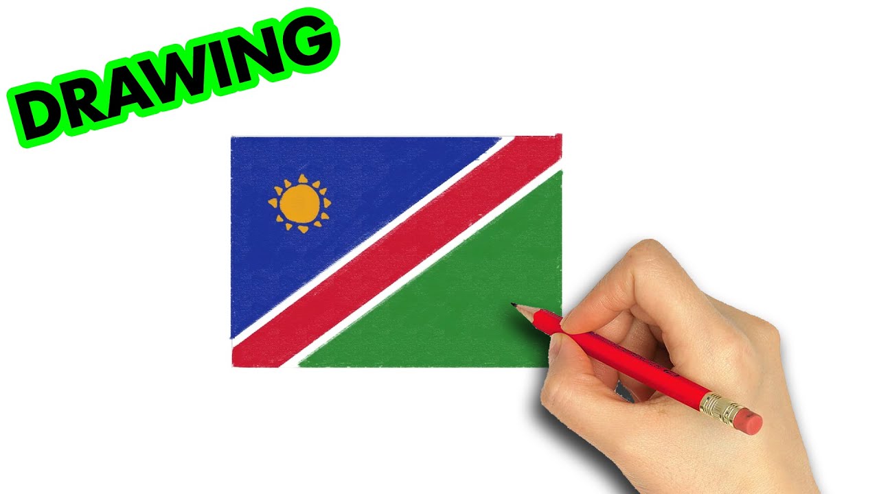 how to draw Namibia flag | Art therapy - YouTube