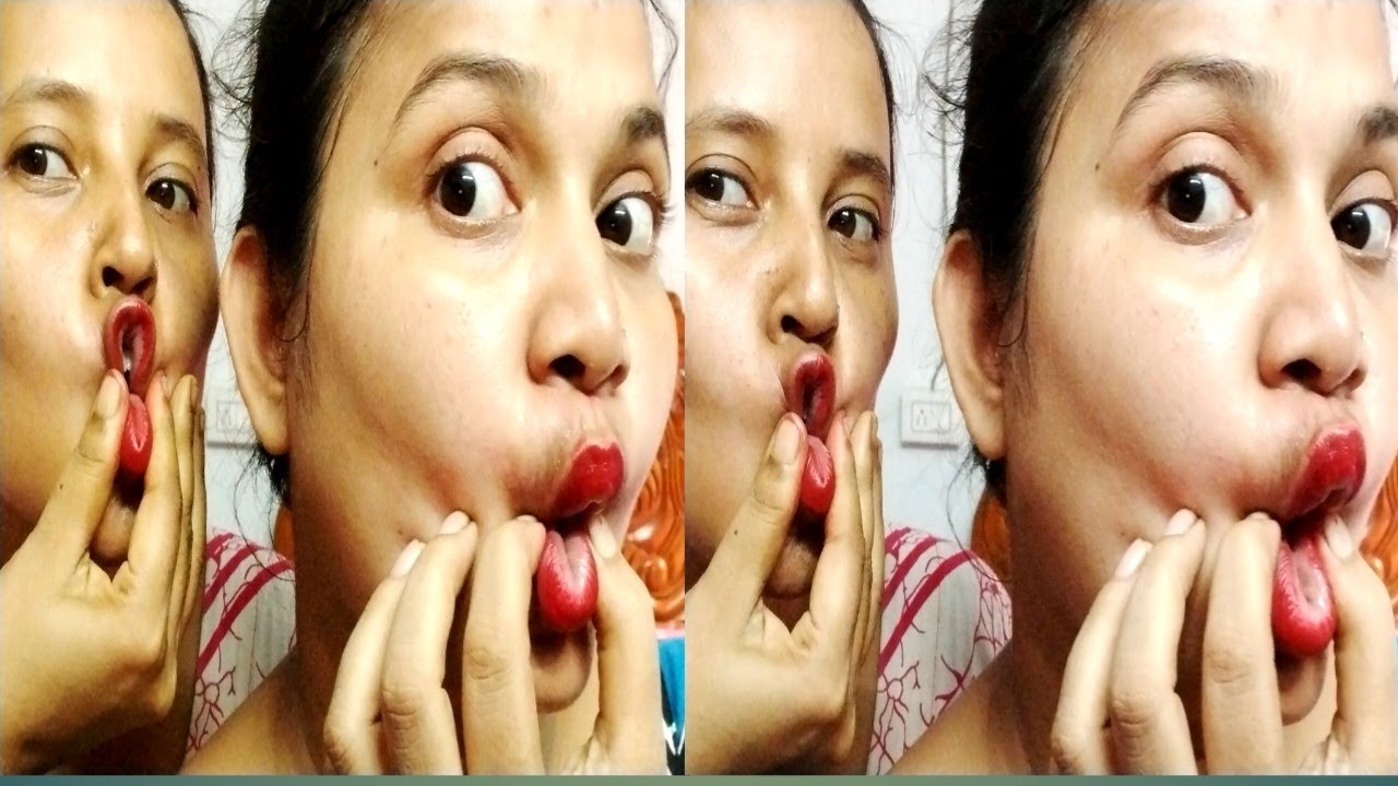 Fish lip with red lipstick with zoom camera challenge || #shampabiswas ...