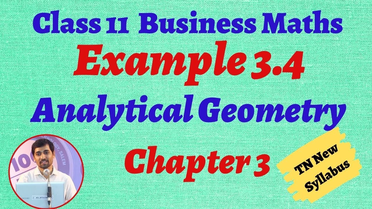 TN 11th Business Maths Example 3.4 Analytical Geometry Chapter 3 Alex ...