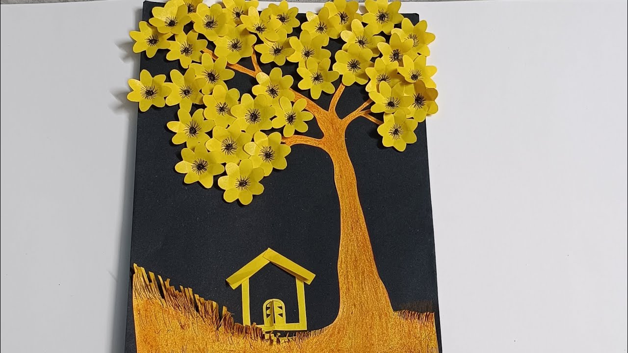 How to make paper tree for school project/ how to make a beautiful ...