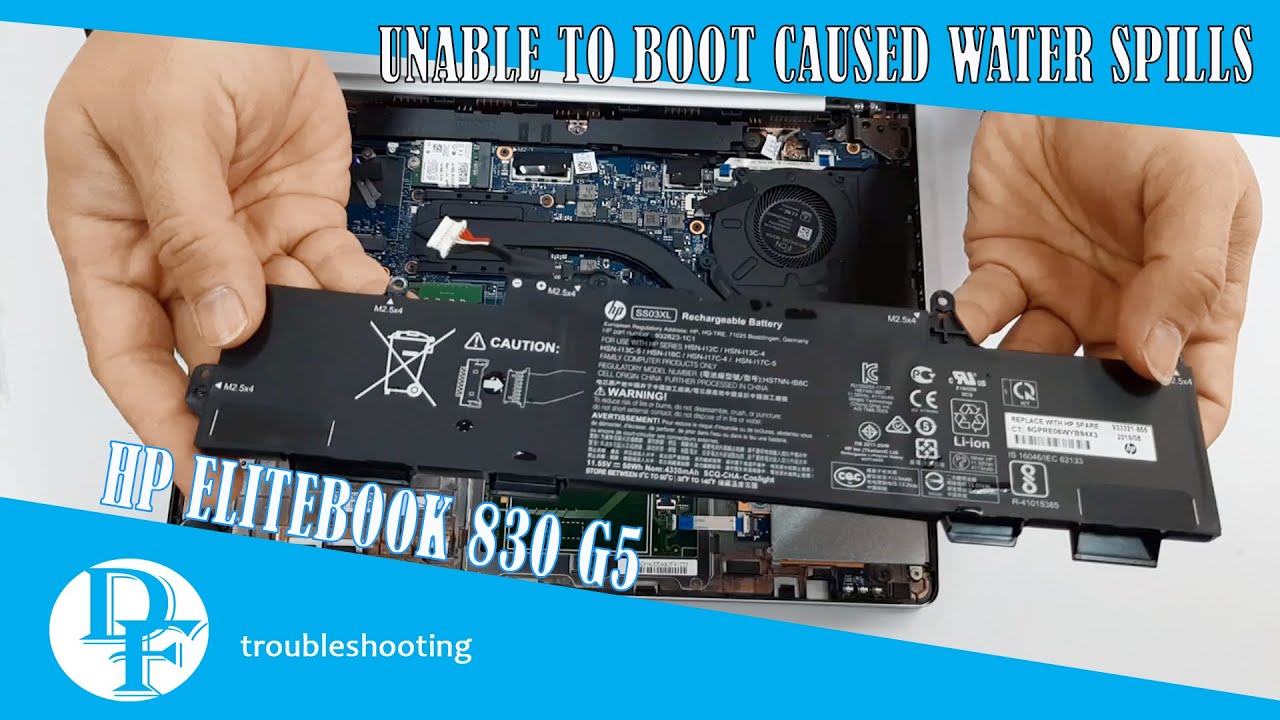 LAPTOP UNABLE TO BOOT CAUSED WATER SPILLS | HP ELITEBOOK 830 G5 - YouTube