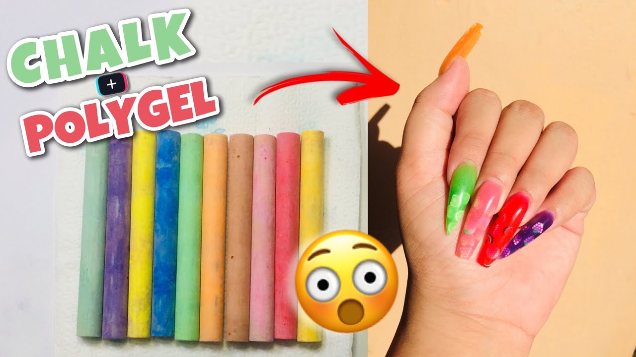 MIXING CHALK WITH POLYGEL | Custom Colored Polygel w/ Fruit Slices ...