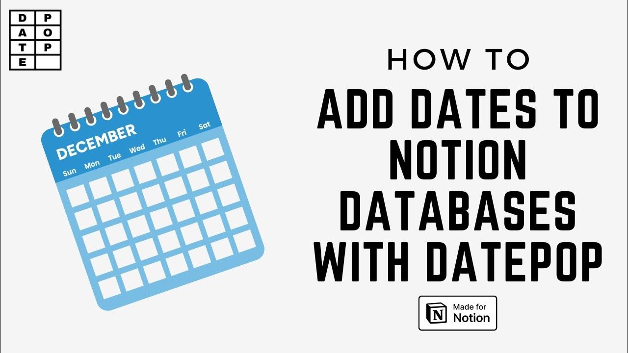 DatePop - automatically populate your Notion databases with date entries - YouTube