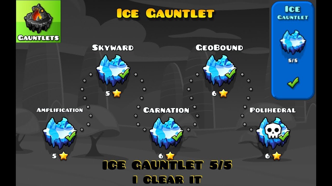 (geometry dash)아이스 건틀렛 클리어(ice gauntlet 5/5) - YouTube