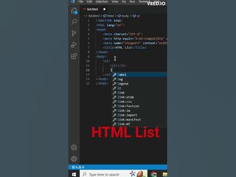 How to Create list in HTML? #shortvideo #shorts #html #list #html_list - YouTube