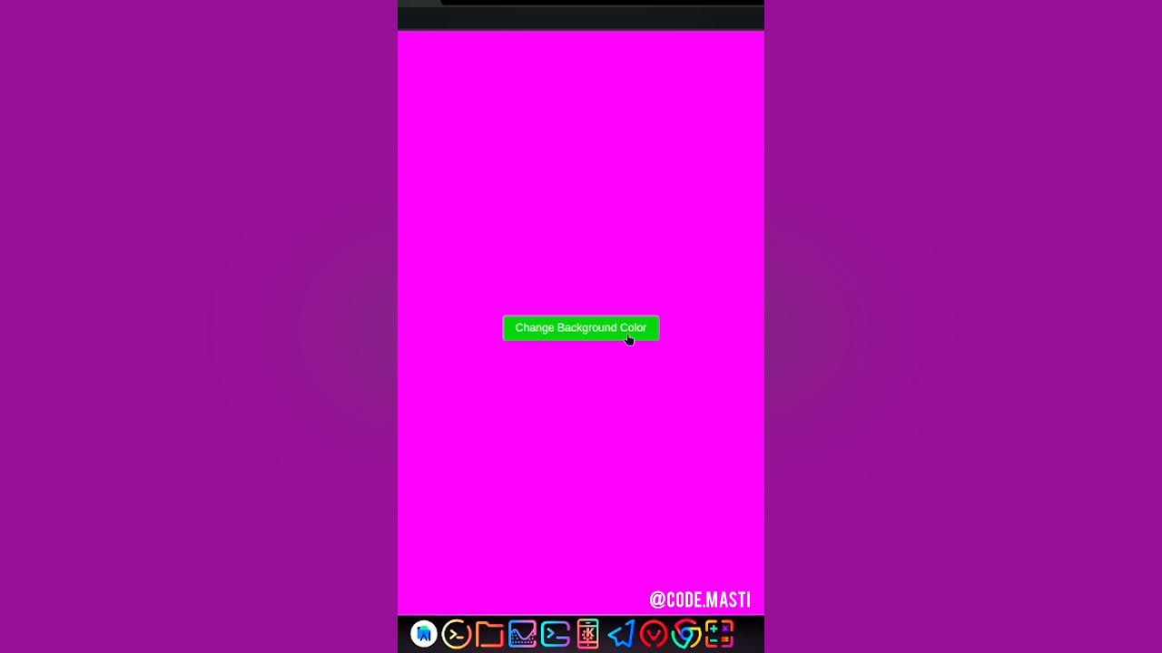 Simple background color changing button using HTML, CSS & JAVASCRIPT #codemasti - YouTube