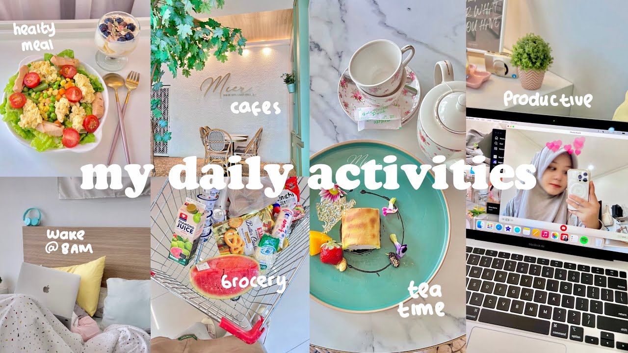 MY DAILY ACTIVITIES🥯🌷wake up at 8am,groceries,productive,cozy room,tea ...