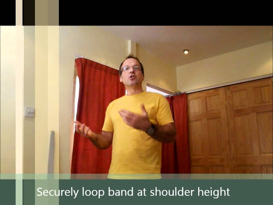 Shoulder - Theraband Internal Rotation at 0 and 90 degrees - YouTube