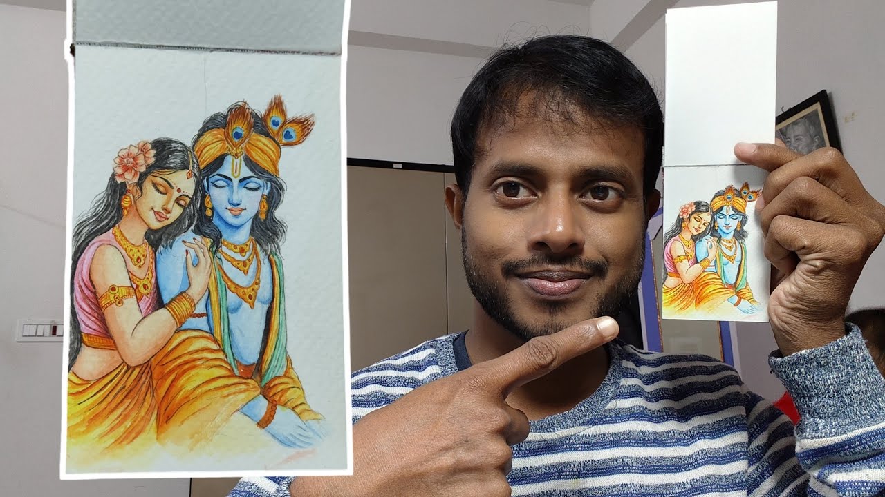 Radhe Krishna Small Book Per Step by Step Drawing Full Tutorial//# ...