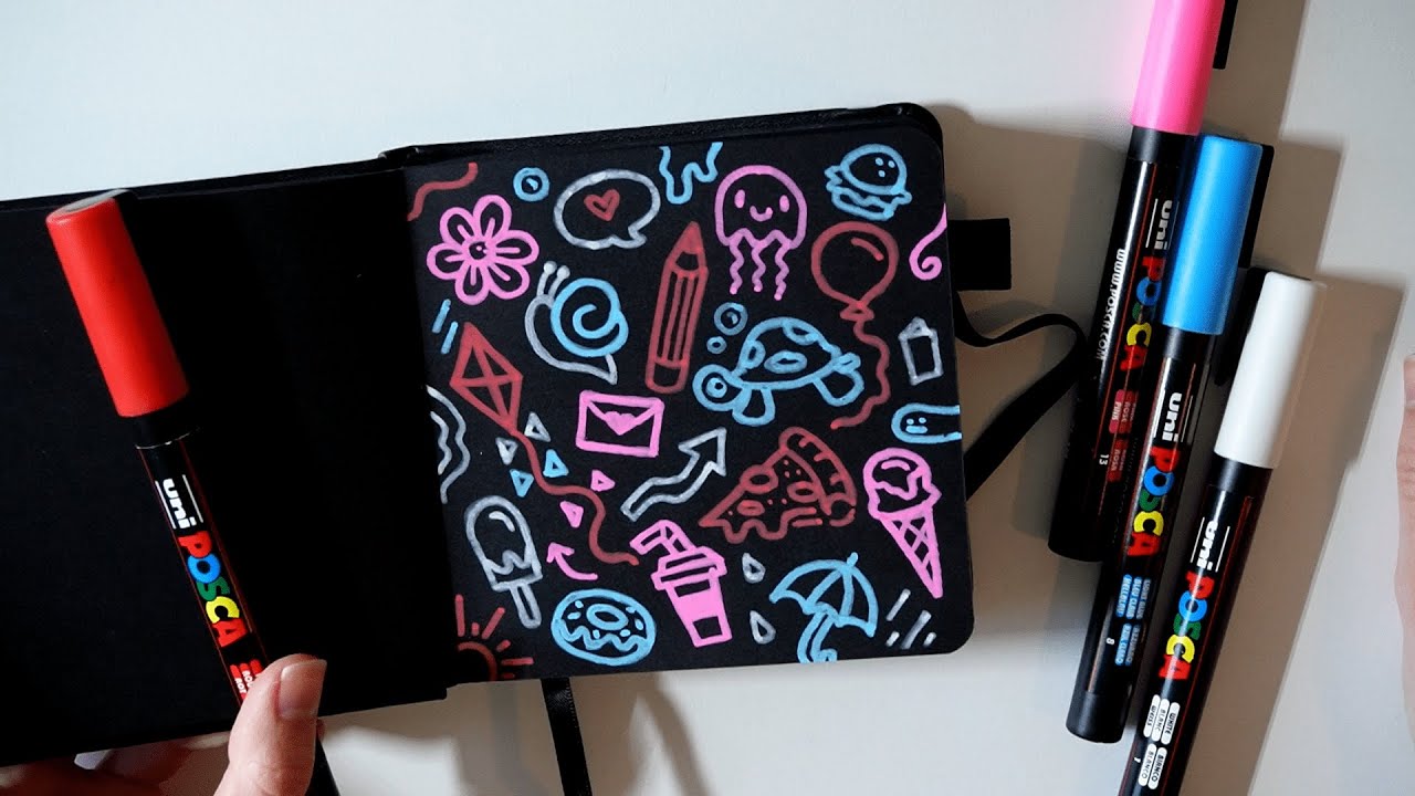 Tekenen met Posca Pennen! | Doodle Dag #1 - YouTube