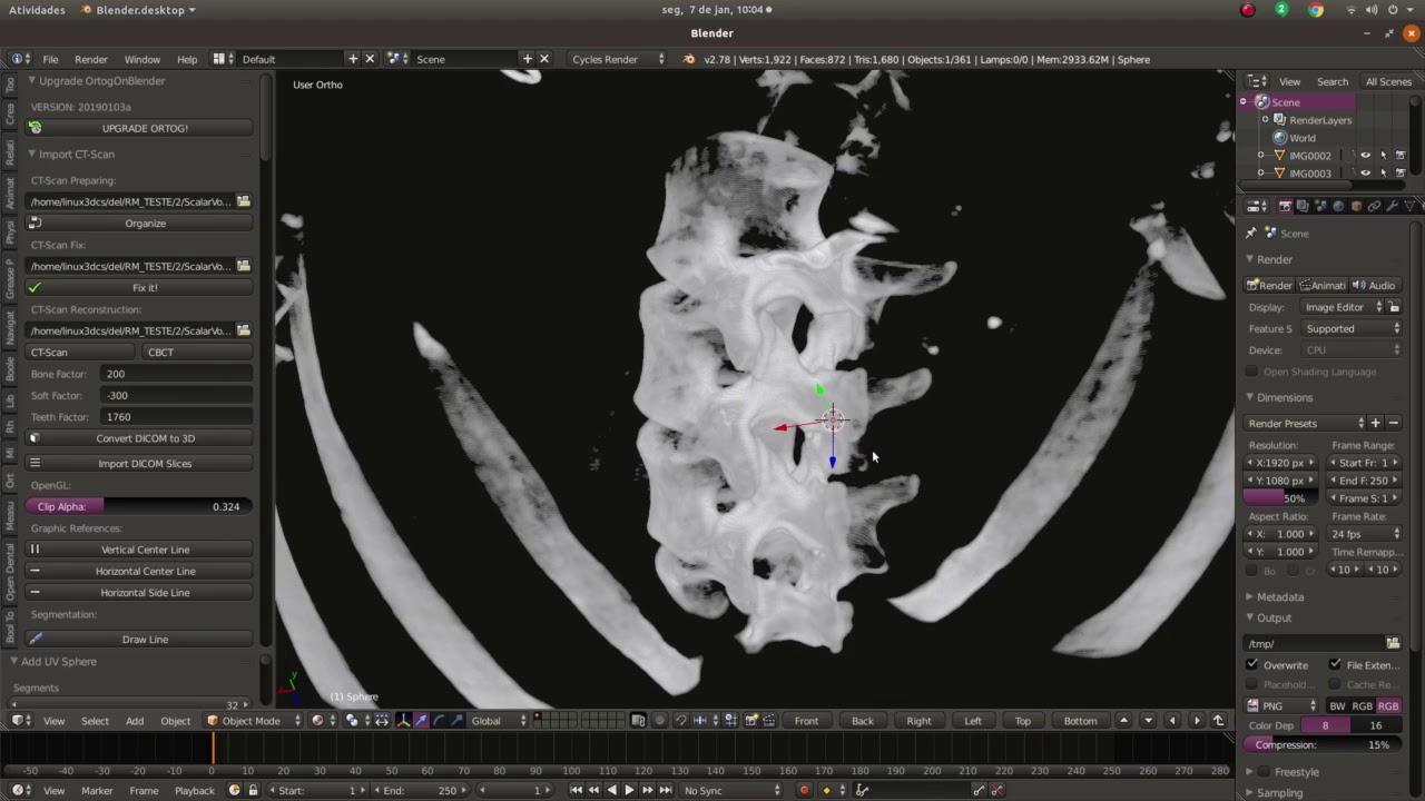 [ OrtogOnBlender ] DICOM voxel data + 3D mesh! - YouTube