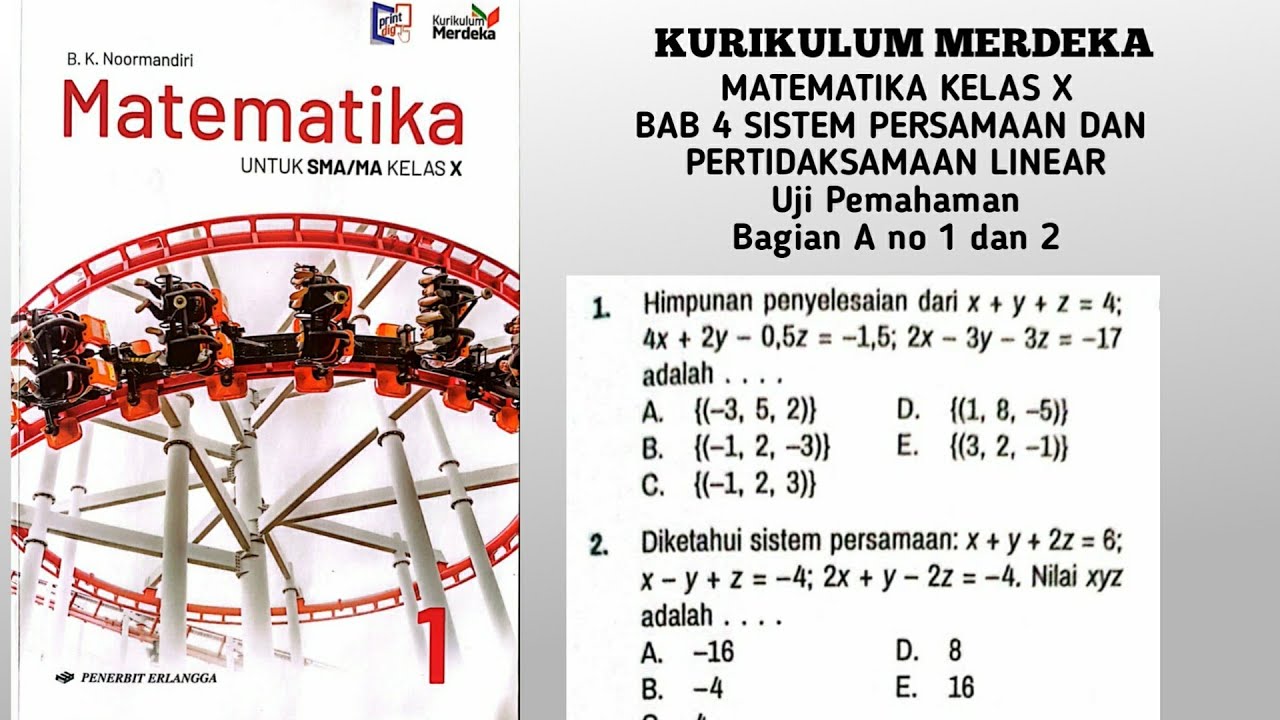 Uji Pemahaman hal 149 part 1 Bab 4 Matematika Kelas 10 - YouTube