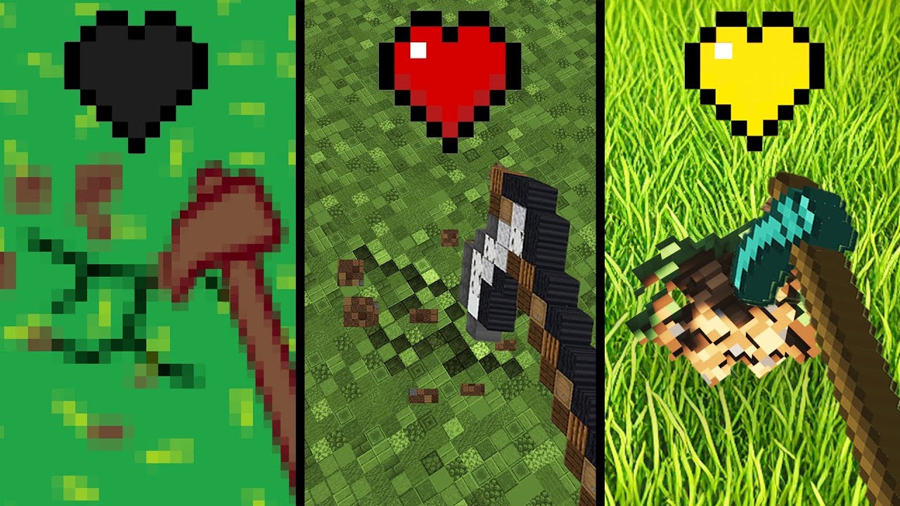 minecraft with different hearts - YouTube