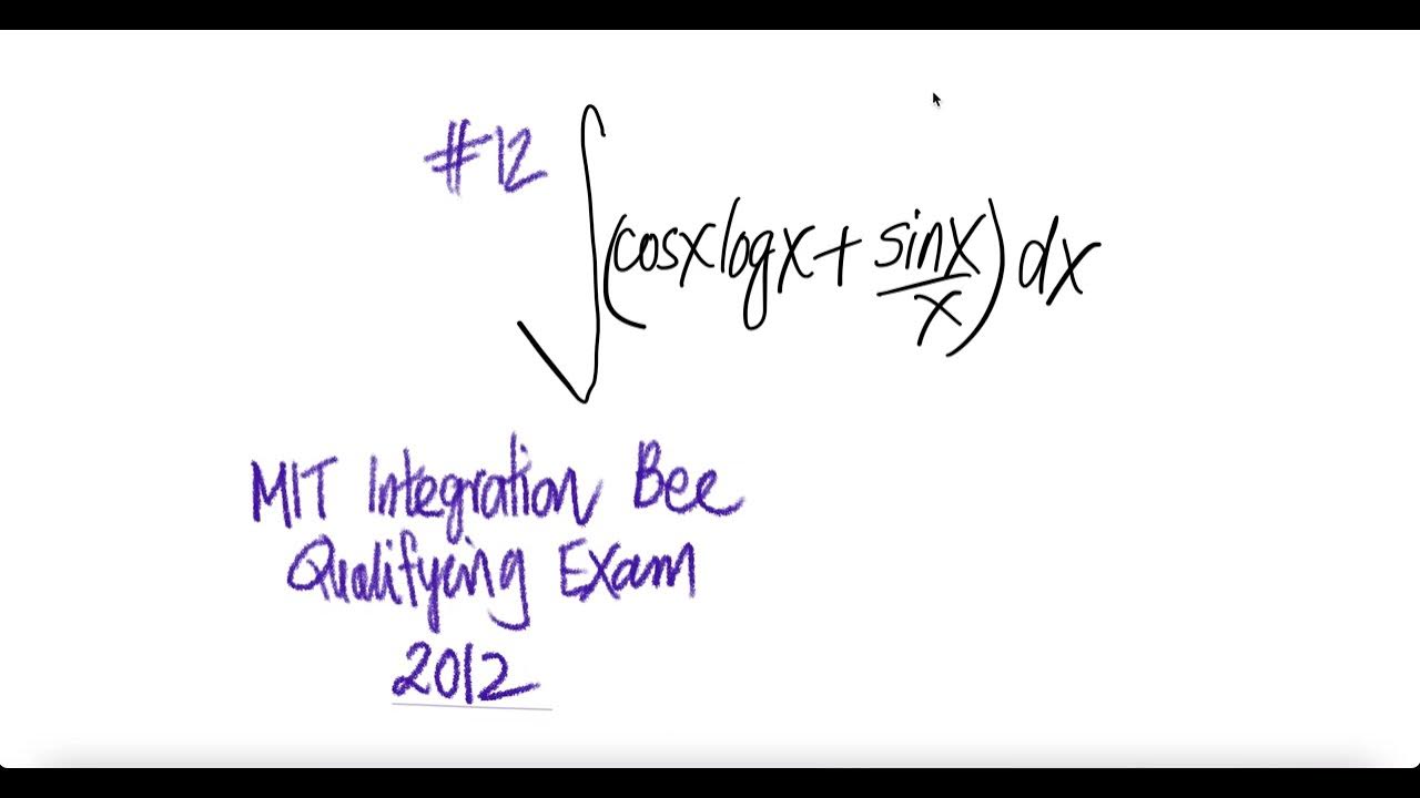 #12 2012 MIT Integration Bee Qualifying Exam - YouTube