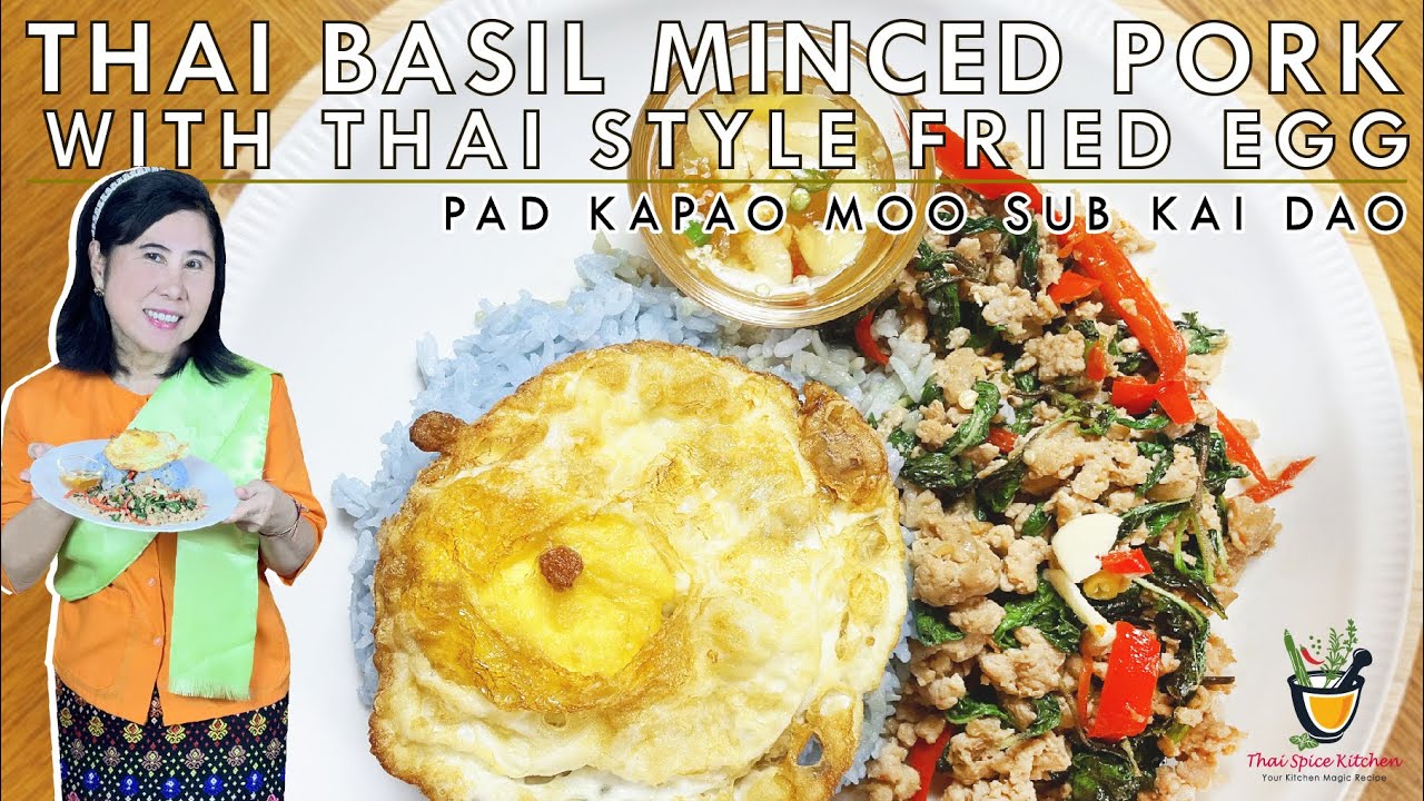 Thai basil minced pork with homestyle fried egg/ thai recipe/ spicy ...