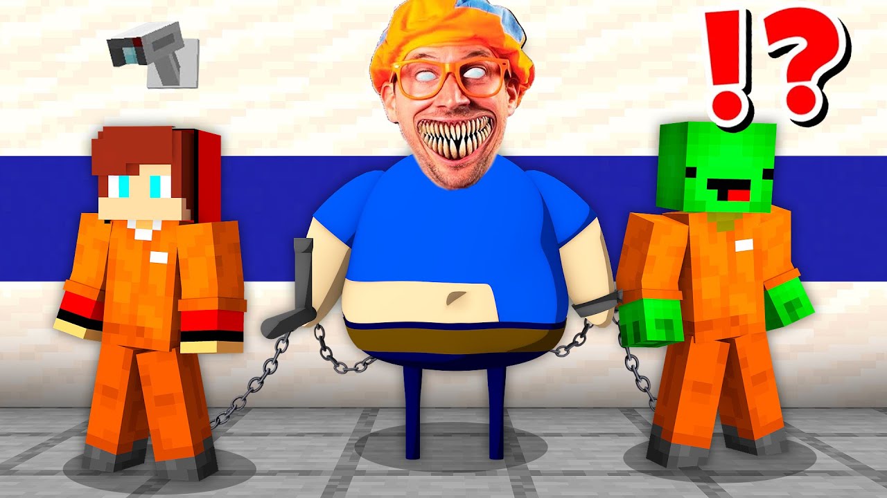 Blippi.EXE Cop Areested JJ and Mikey in Minecraft - Maizen?! - YouTube