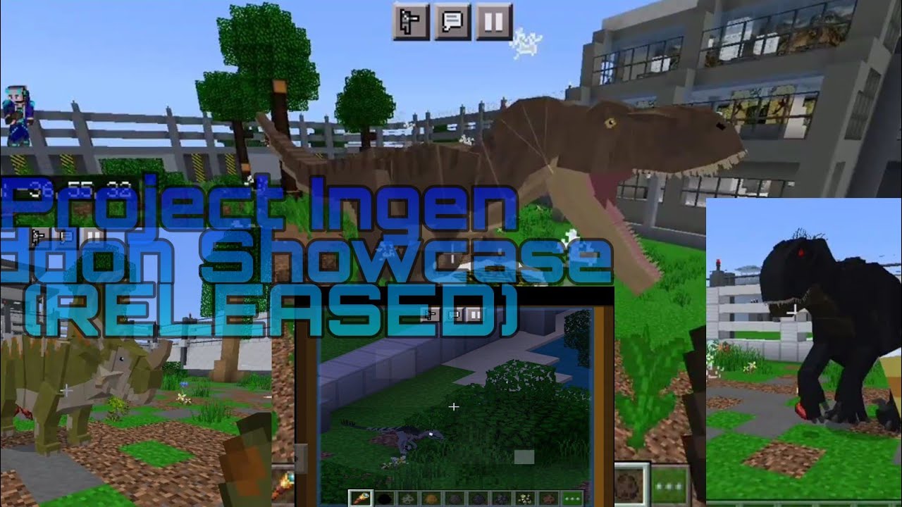 MCPE-MCBE Project Ingen Addon Showcase (RELEASED V8) - YouTube