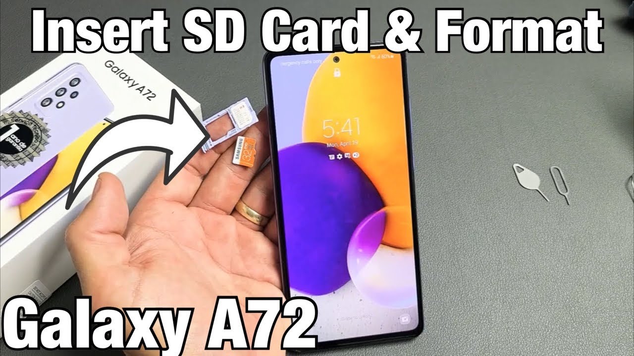 Galaxy A72: How to Insert SD Card & Format - YouTube