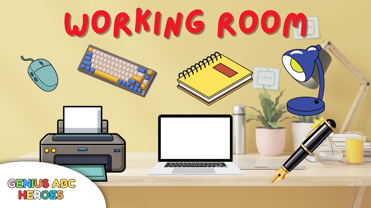 WORKING ROOM ITEMS | Learning the WORKING ROOM for kids | Genius ABC ...