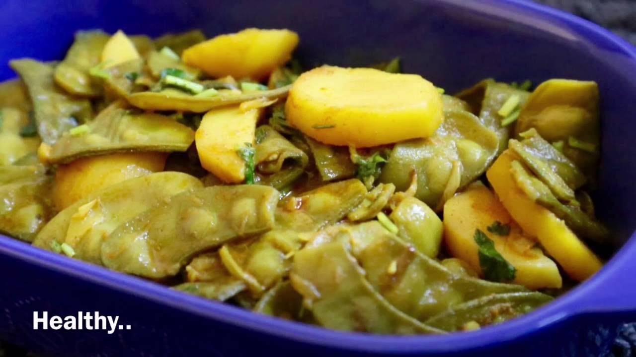 শিম আলু মসলা নিরামিষ (flat valor & potato masala) || R# 38 - YouTube